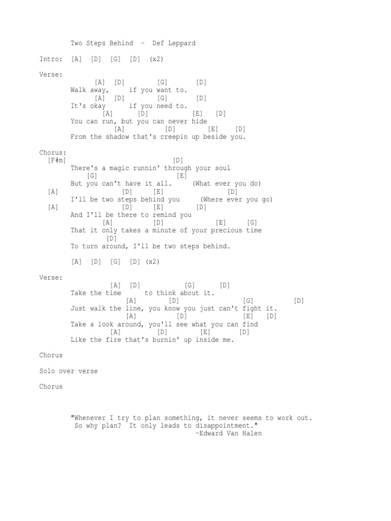 2 Steps Behind | PDF