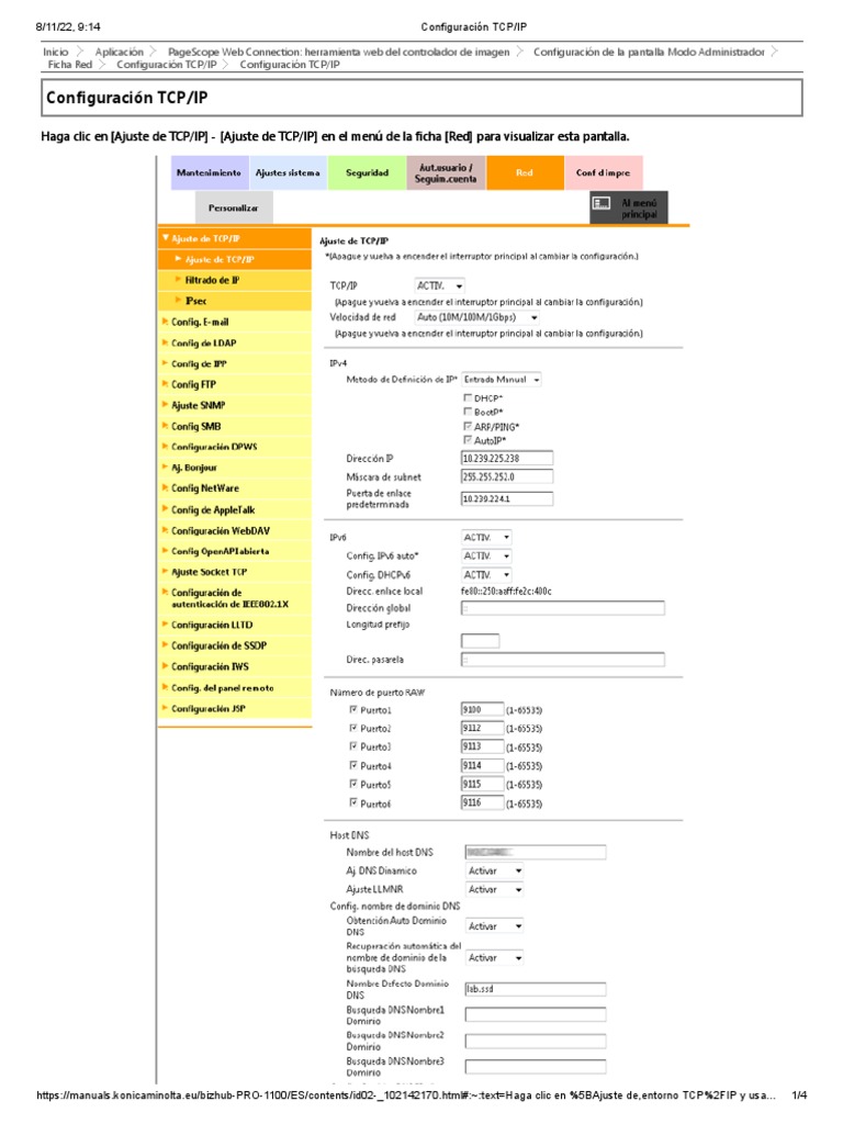 Configuración TCP - IP | PDF | Dirección IP | Yo Pv6