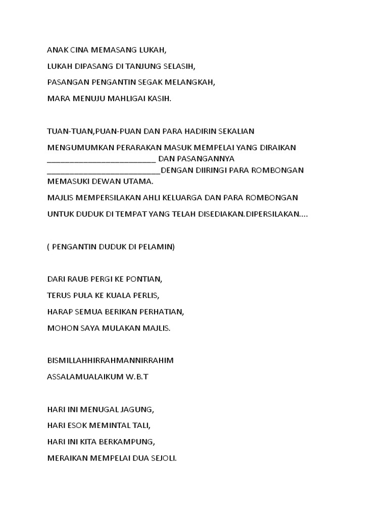 Emcee Kenduri Kahwin | PDF