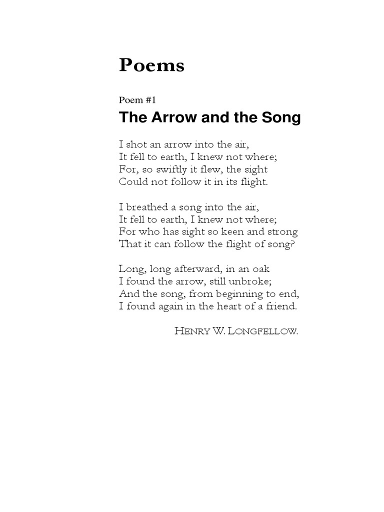 Poems: The Arrow and The Song | PDF