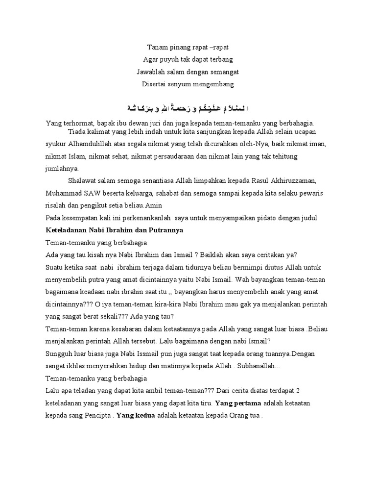 Keteladanan Nabi Ibrahim Dan Putrannya | PDF