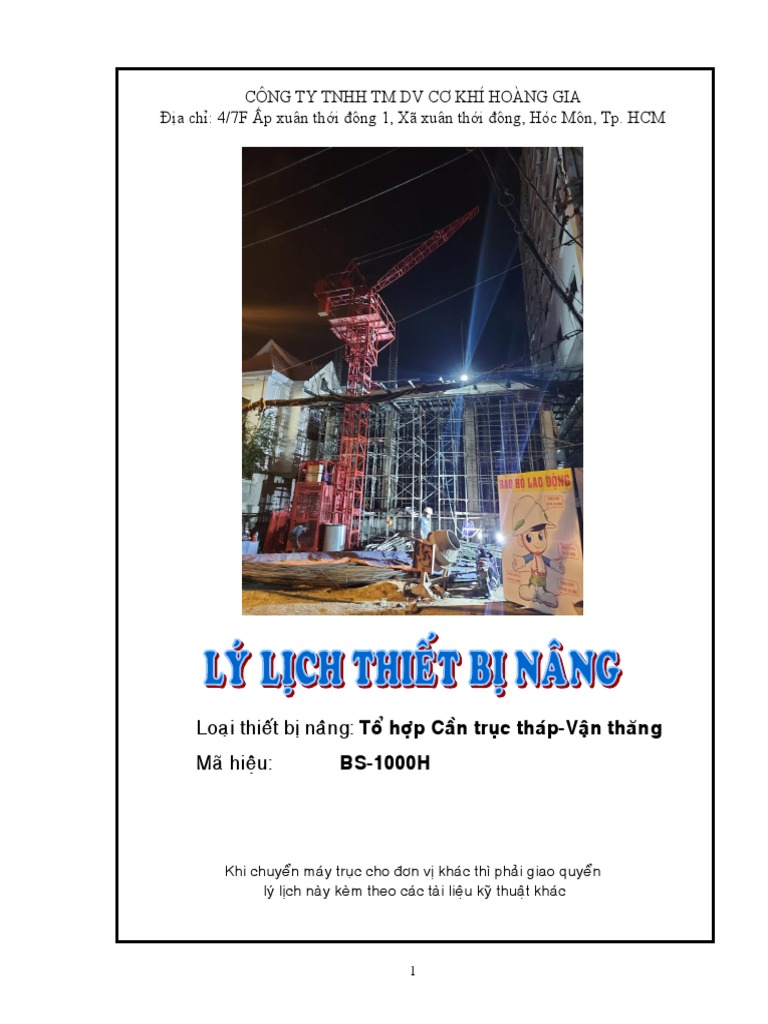 Ly Lich Van Thang - Can Truc Thap - Bs-1000-Hoàng Gia | PDF