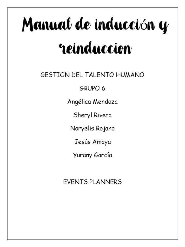 Manual de Induccion y Reinduccion | PDF | Planificación | Gestión de recursos humanos