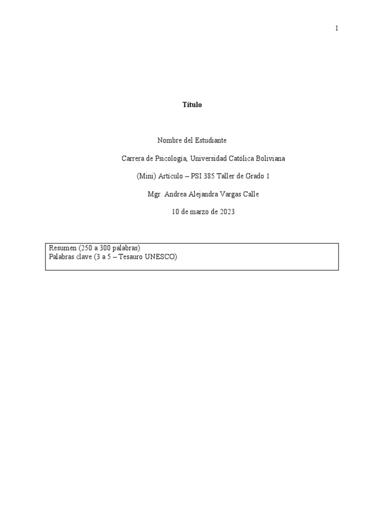 Formato Mini Articulo | PDF