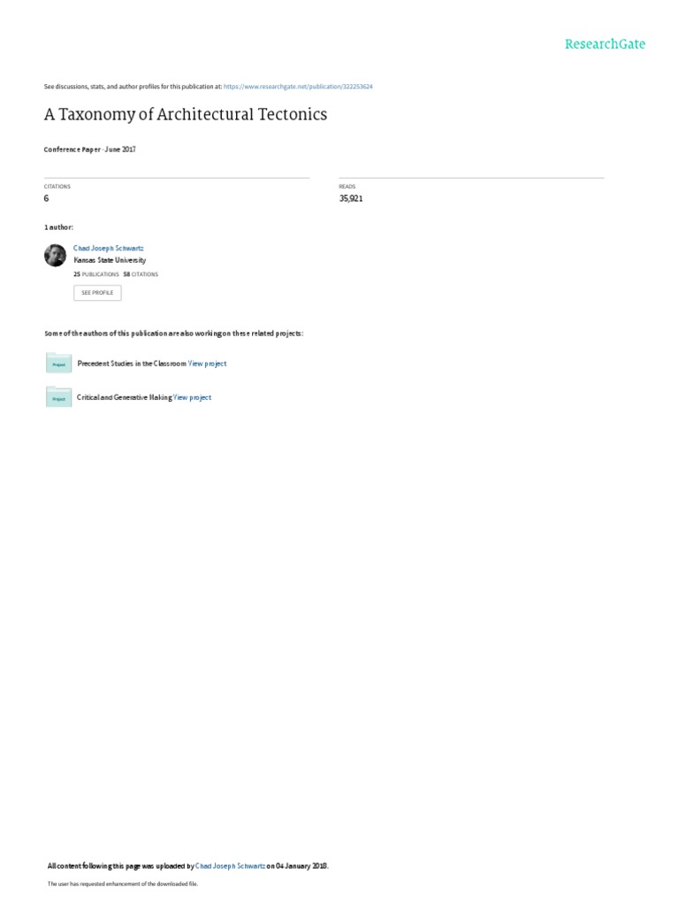 A Taxonomy of Architectural Tectonics: June 2017 | PDF | Idea | Theory