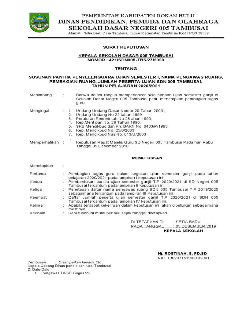 SK Pengawas Ujian | PDF