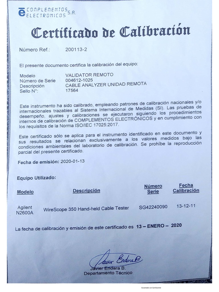 Certificado Calibracion PDF | PDF Certificado Calibracion PDF | PDF