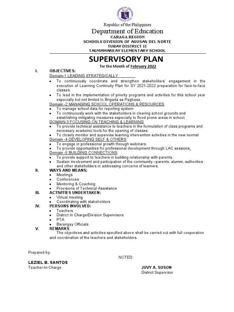 Supervisory Plan FBRUARY 2022 | PDF