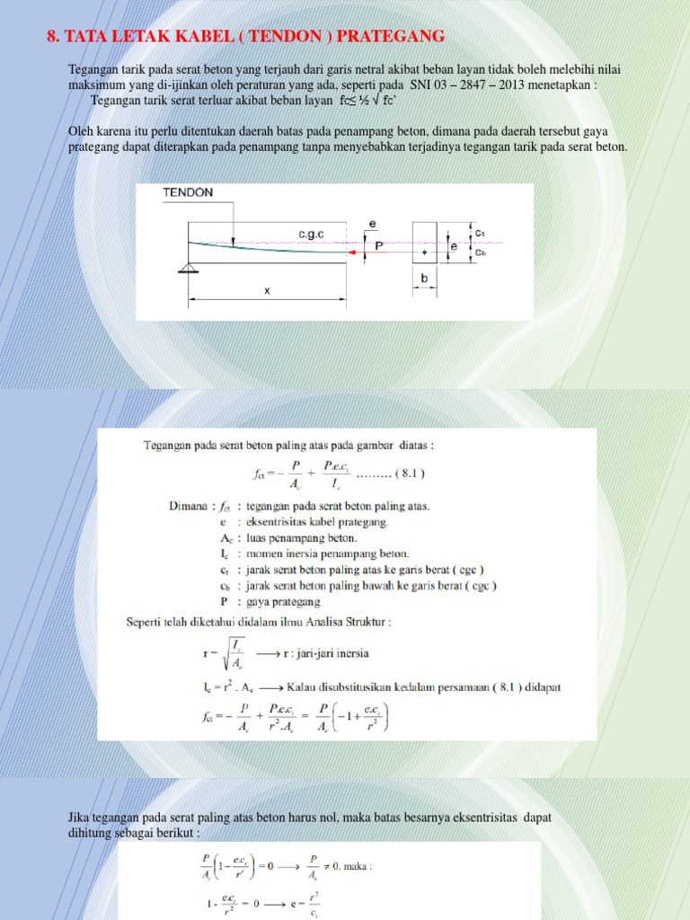 08 - Tata Letak Tendon Dan Perencanaan Penampang | PDF