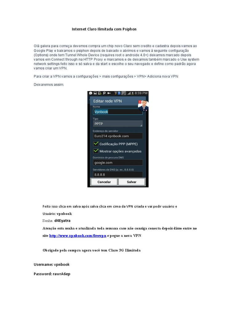 Internet Claro Ilimitada Com Psiphon | PDF