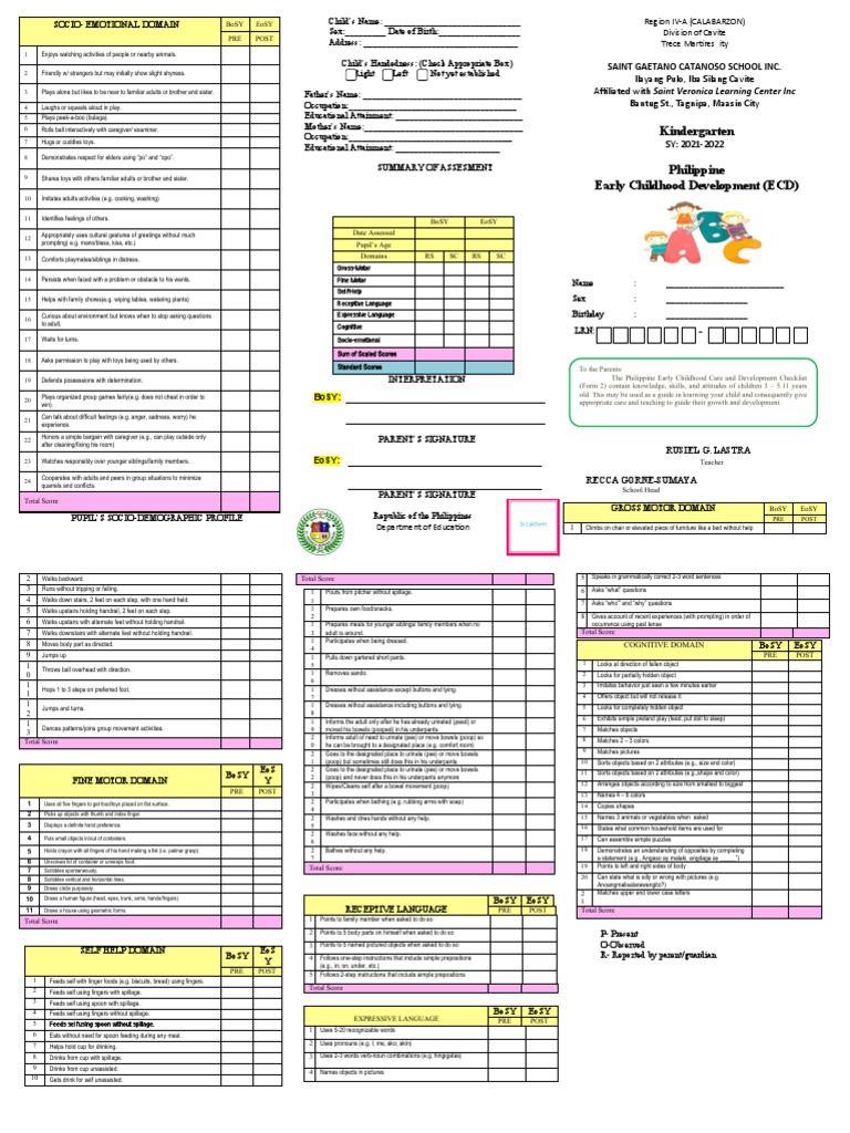 Eccd Checklist Final | PDF | Cognitive Science | Linguistics