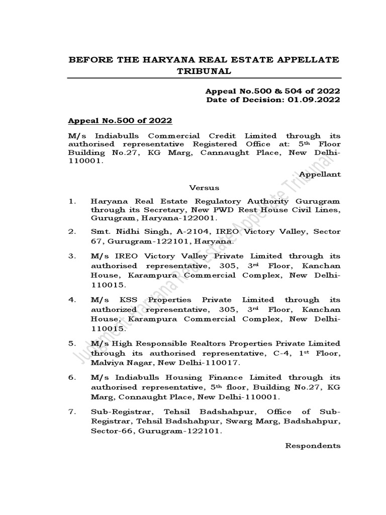 RERA Order | PDF | Appeal | Justice