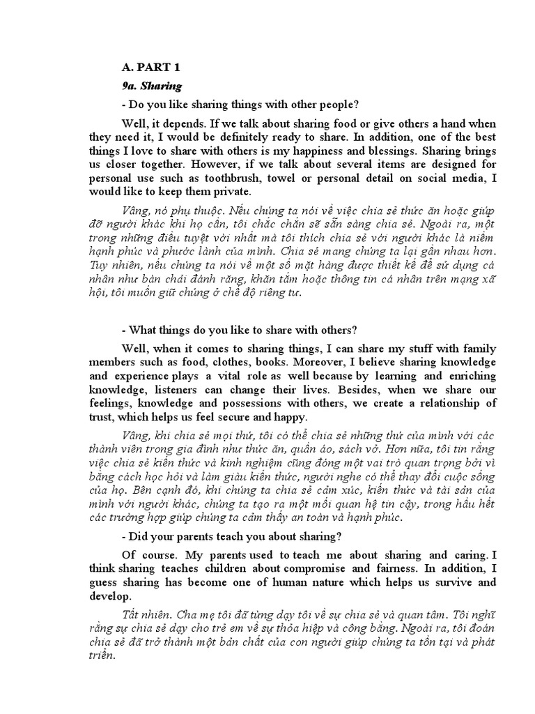 Ielts Speaking 1 | PDF