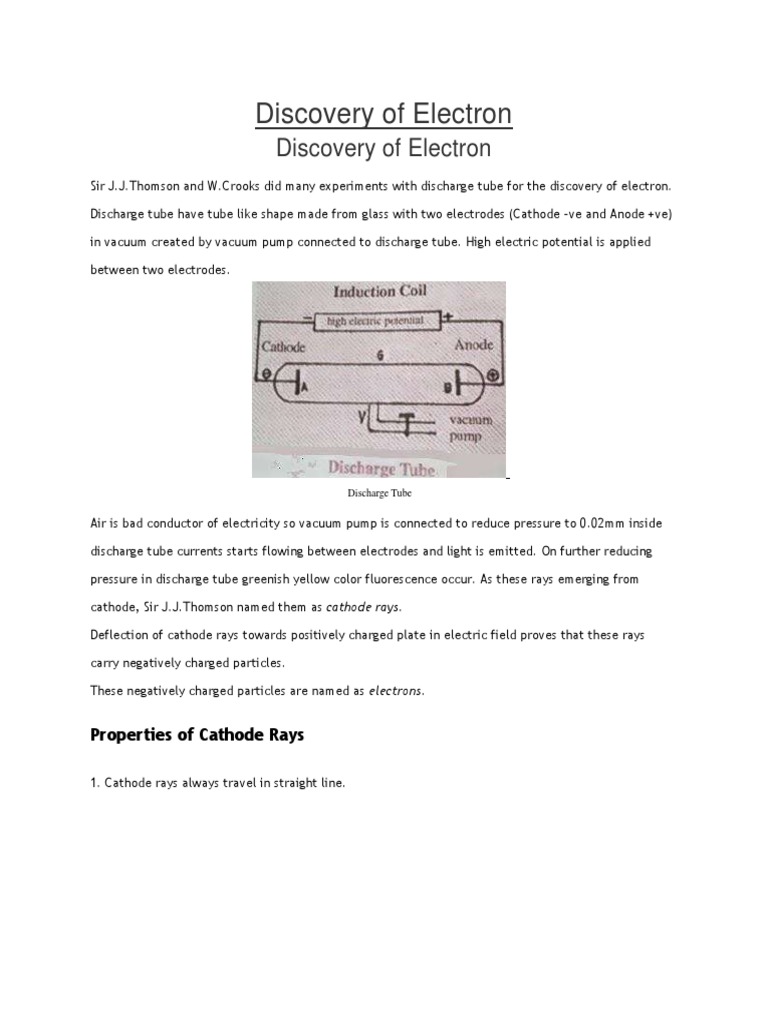 Discovery of Electron | PDF