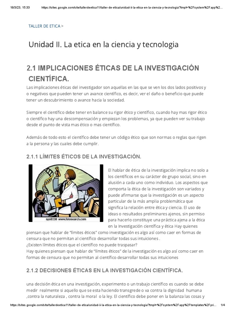 Unidad II La Etica en La Ciencia y Tecnologia PDF | PDF | Sociedad ...