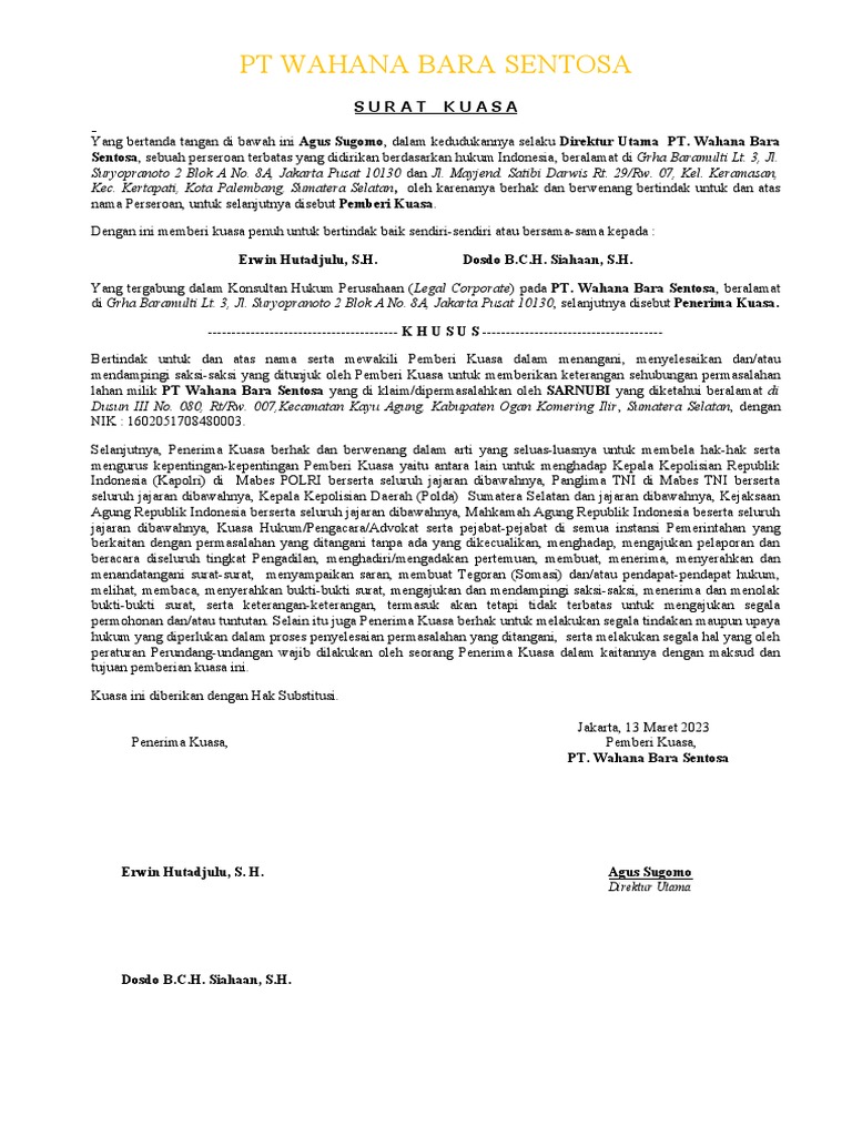 Surat Kuasa Final | PDF