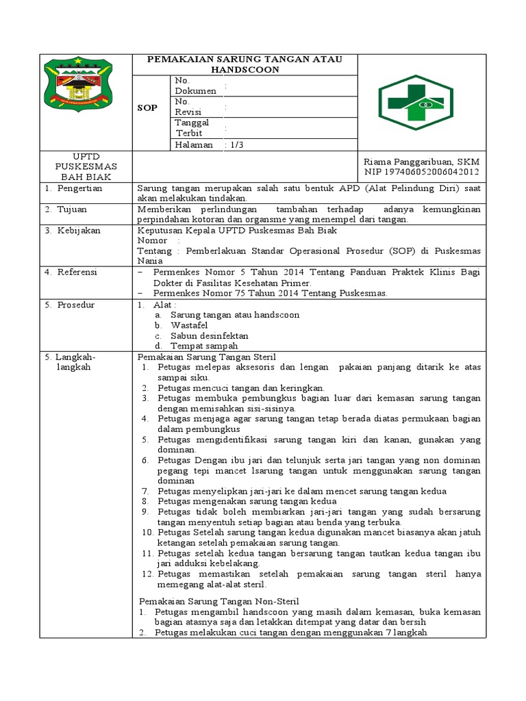 Panduan Pemakaian Sarung Tangan APD | PDF