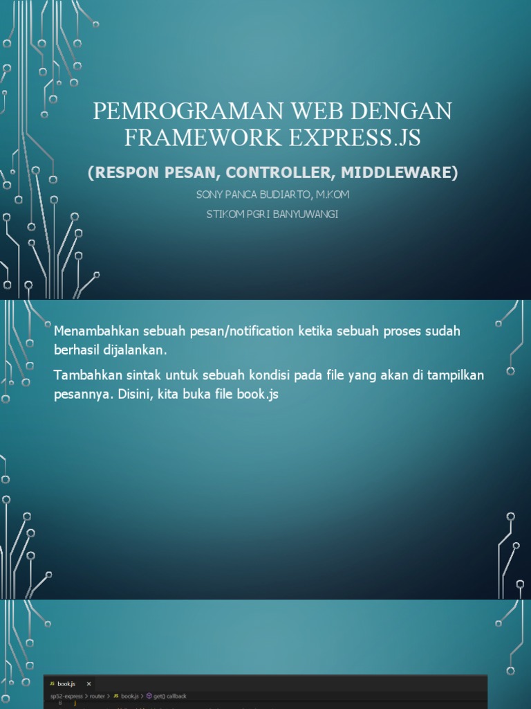 Express Js Menambahkan Pesan Notifikasi Pada Response Dan Middleware Pdf