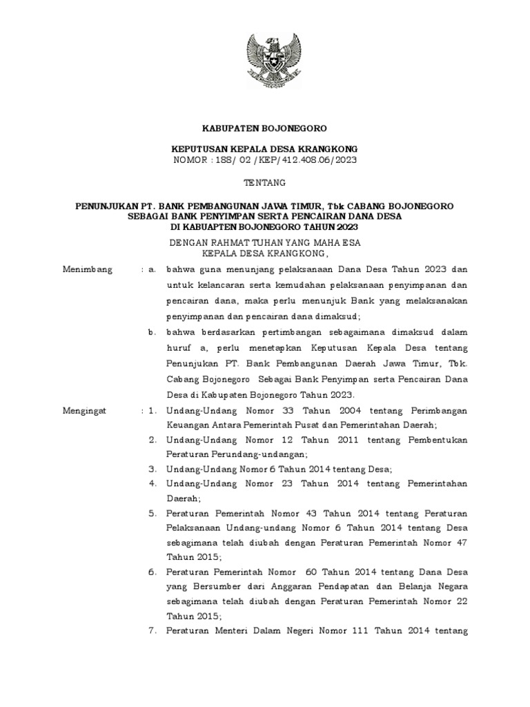 SK Bank Jatim DD | PDF