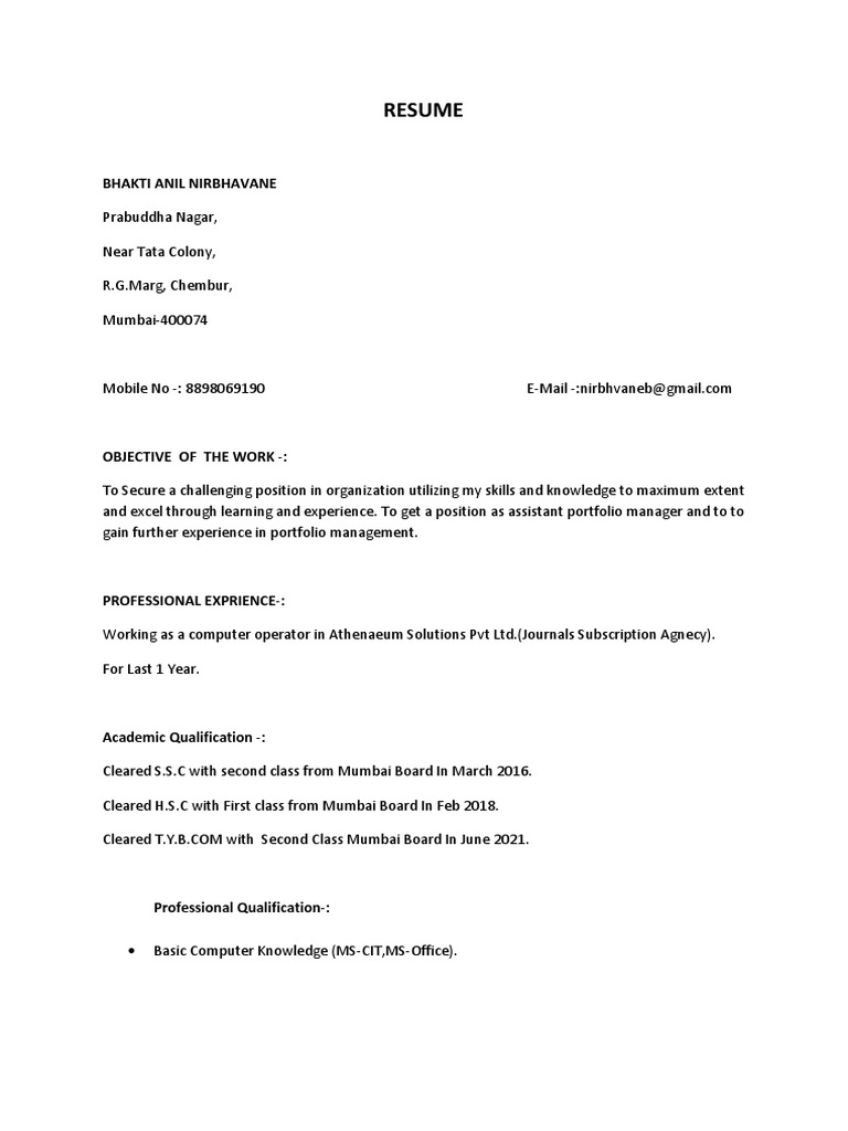 Resume Bhakti | PDF