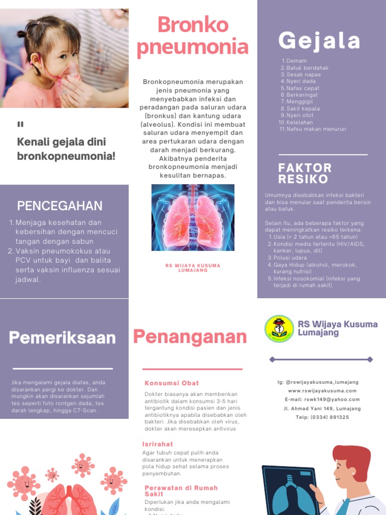 Leaflet Bronkopneumonia RSWIJAYAKUSUMA Drastrid | PDF