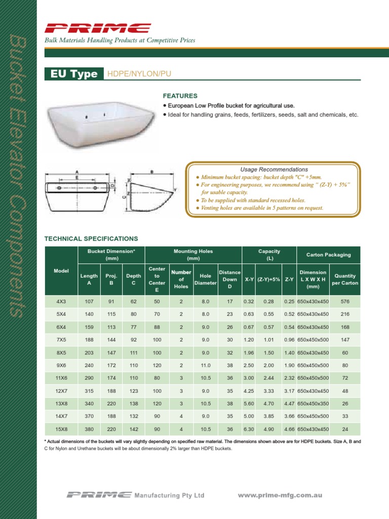 BUCKET - EU Type Elevator SANWEI | PDF | Materials | Chemistry