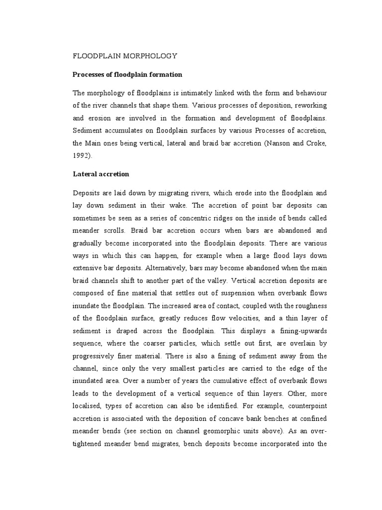 Floodplain Morphology | PDF | Floodplain | Erosion