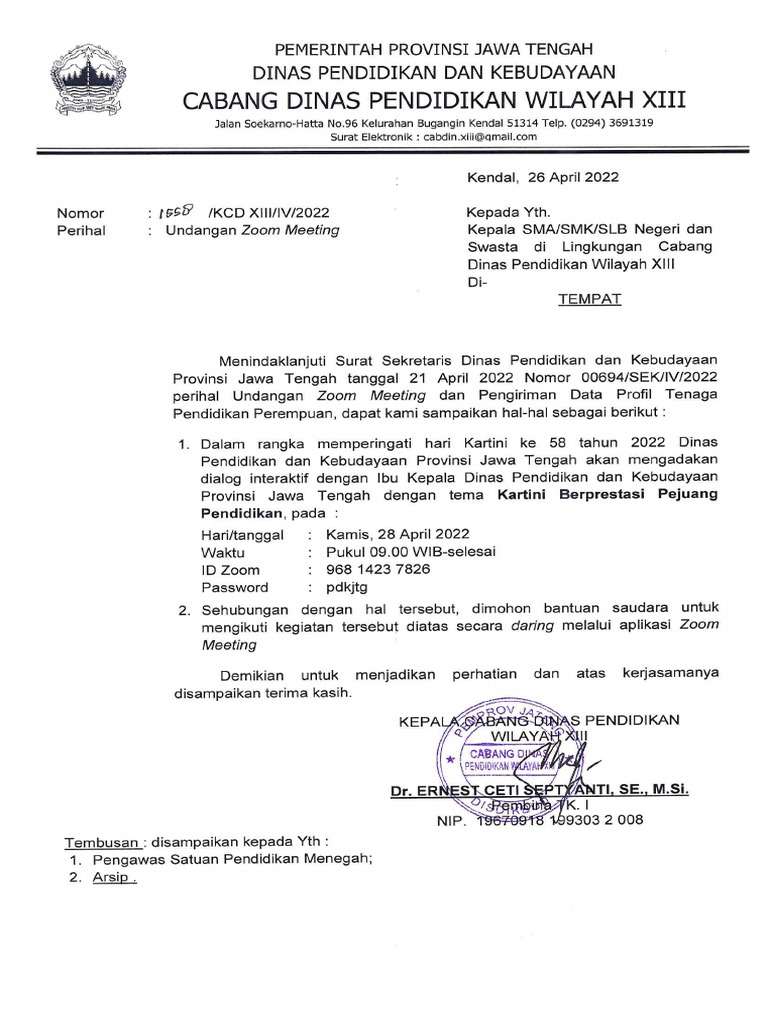 Undangan Zoom Meeting | PDF