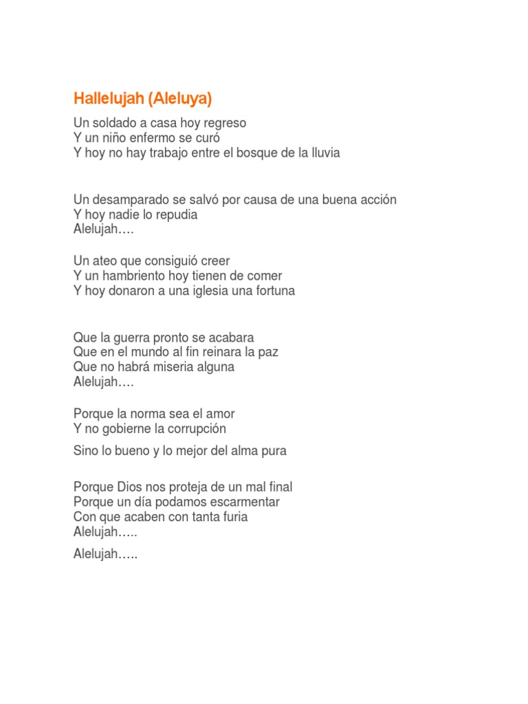 Hallelujah Letra PDF | PDF