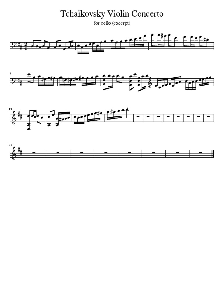 Tchaikovsky Violin Concerto Cello | PDF