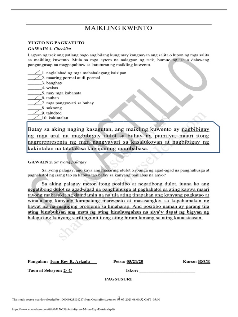 Activity No. 2 Ivan Rey R. Arizala PDF | PDF