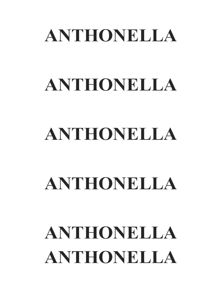ANTHONELLA | PDF