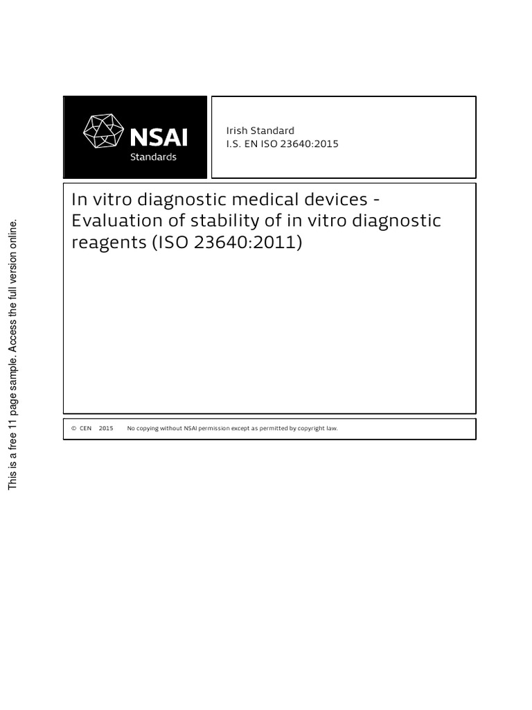 In Vitro Diagnostic Medical Devices - Evaluation of Stability of in ...