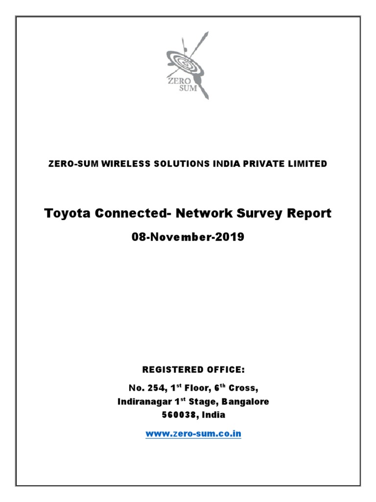 Toyota Connected-Network Survey Report: 08-November-2019 | PDF ...