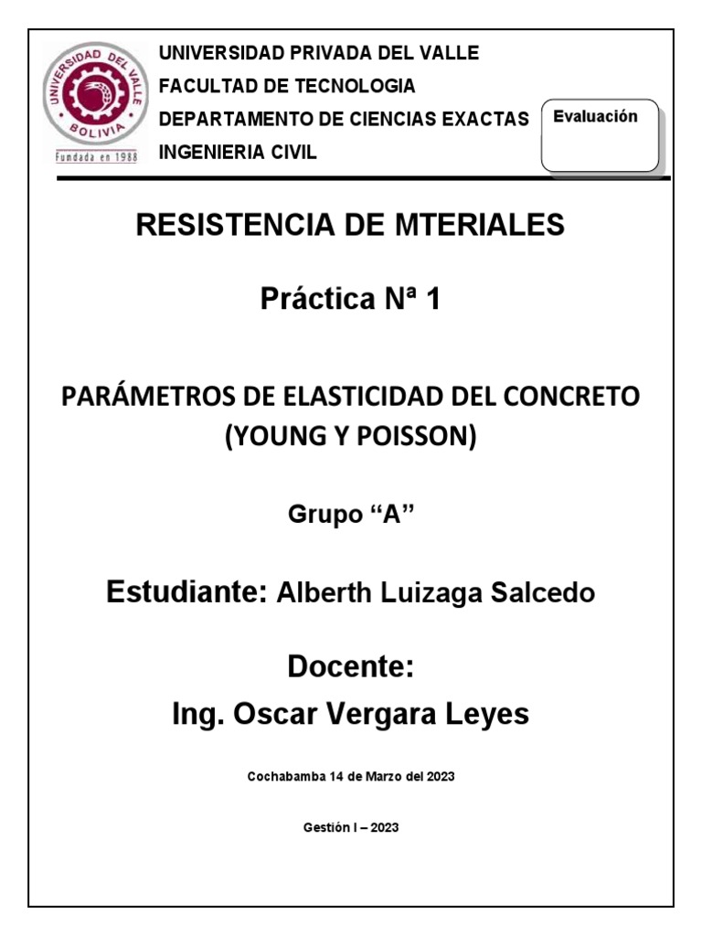 Resis Laboratorio 1 | PDF | Deformación (ingeniería) | Rendimiento (ingeniería)