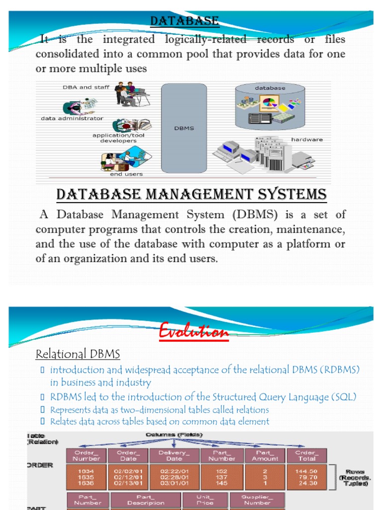 Evolution of DBMS. | PDF