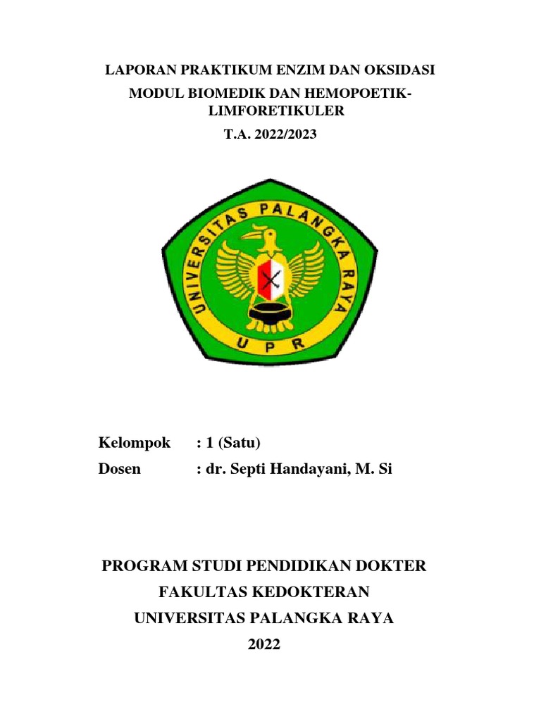 KLP 1 Laporan Praktikum Biokimia Enzim Biomedik | PDF | Memasak ...