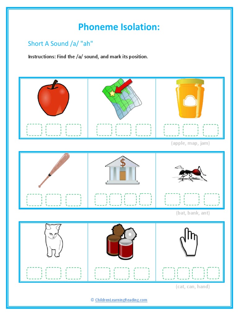 Phoneme Isolation Activities for Kids | PDF | Language Arts ...