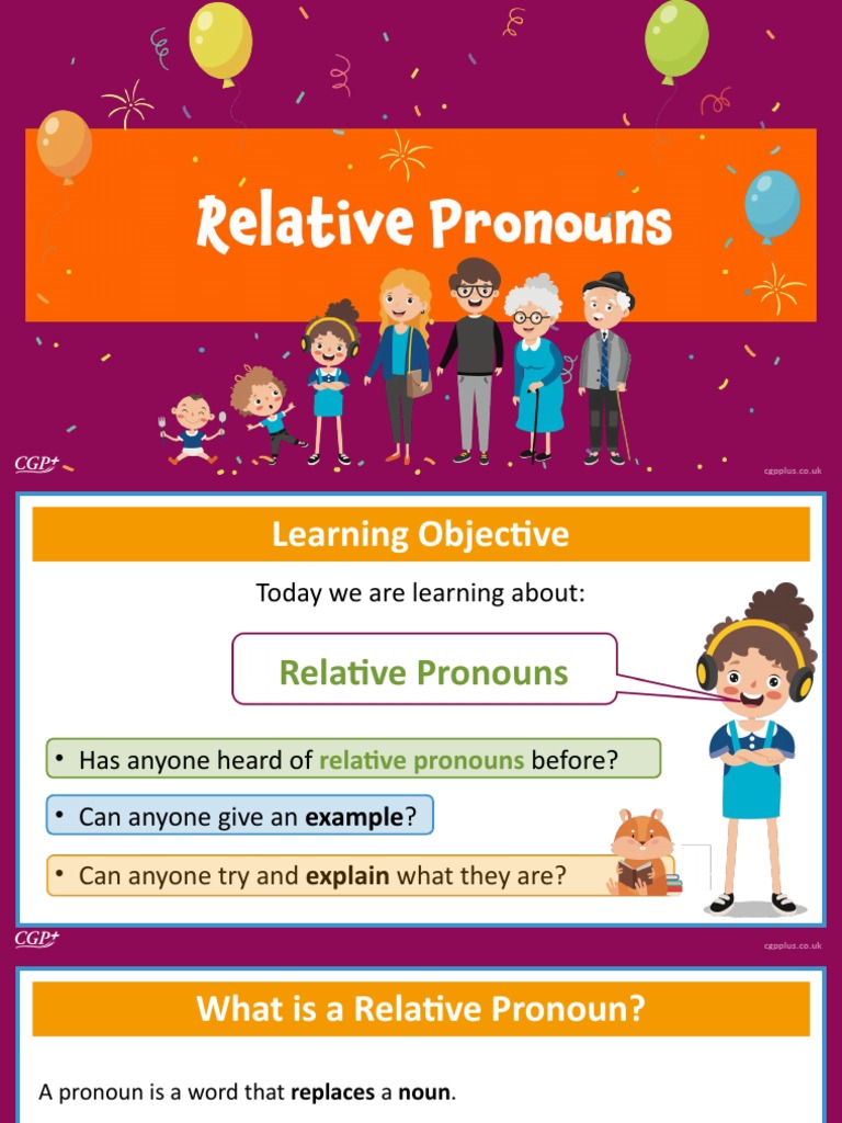 Understanding Relative Pronouns for Grade 5 | PDF | Pronoun | Morphology