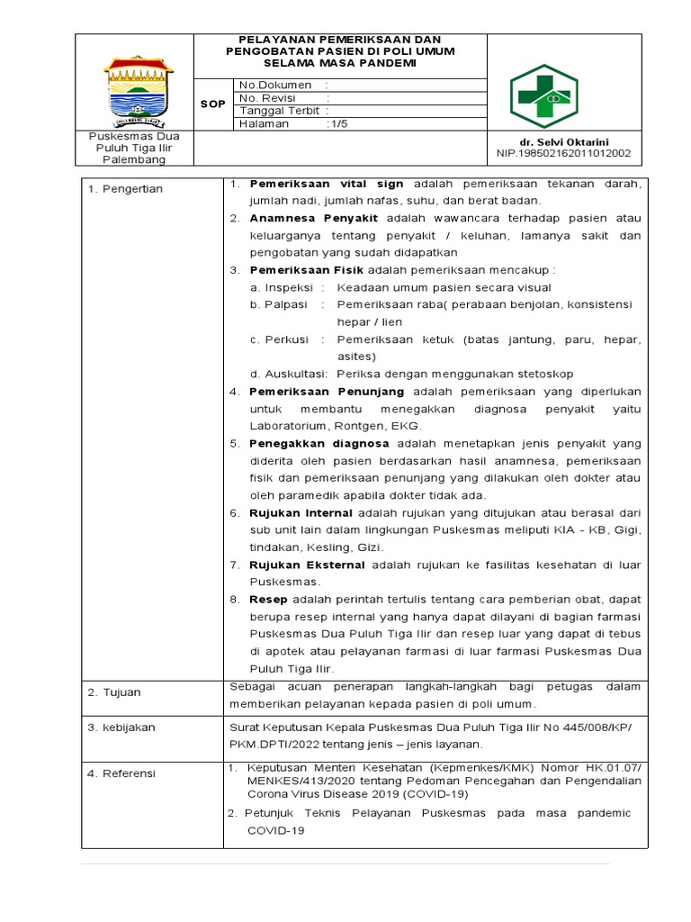 Sop Ruangan Ukp2022 Pdf