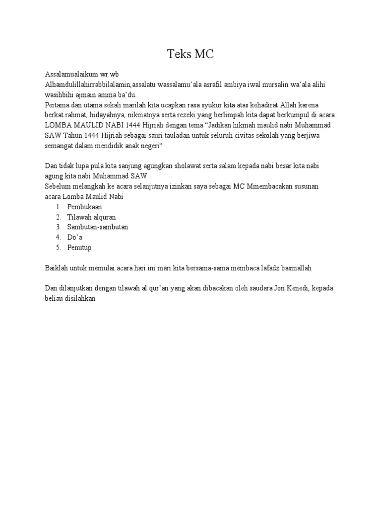 Teks MC | PDF
