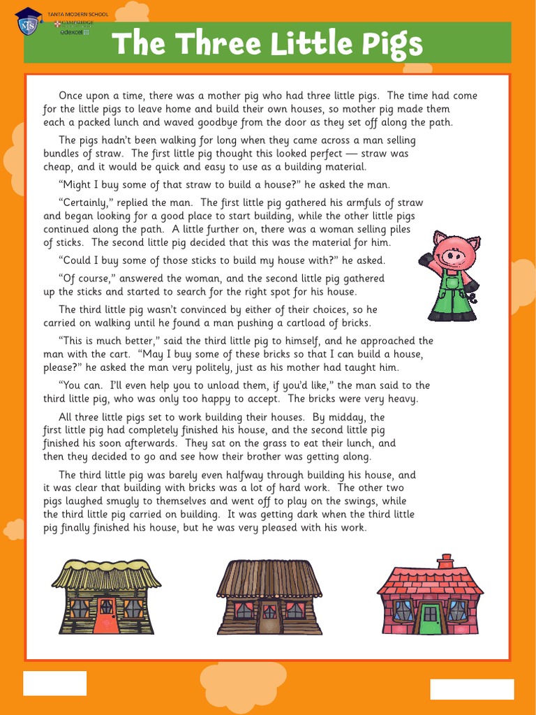Fairy Tale The Three Little Pigs (Years - 4) | PDF
