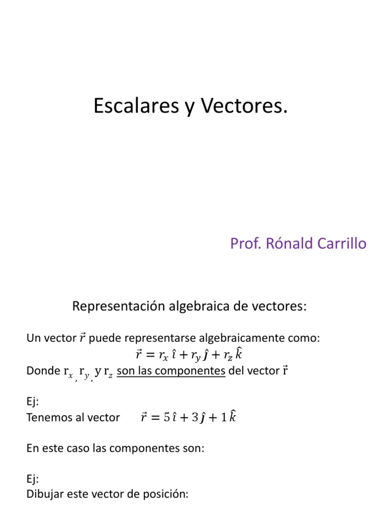 Escalares y Vectores (Semana 3) | PDF | Vector Euclidiano | Escalar ...
