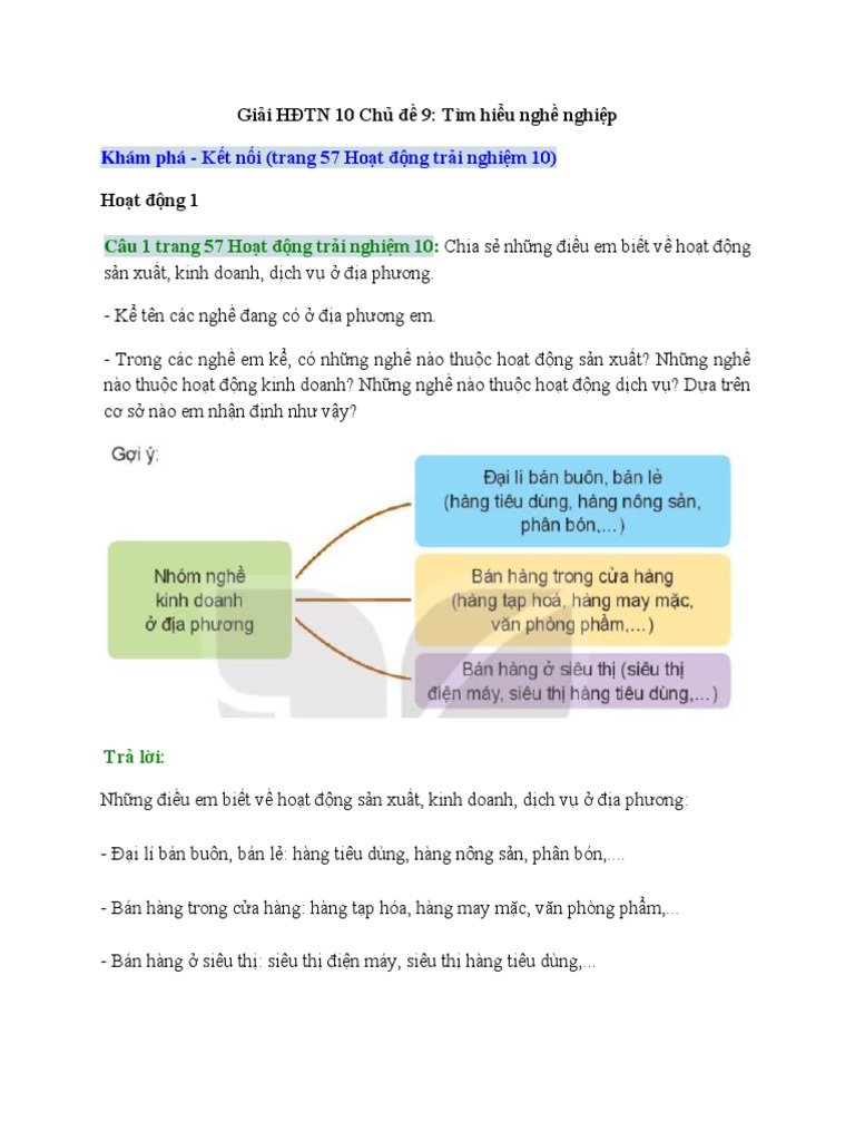 HDTN 10 Chu de 9 Tim Hieu Nghe Nghiep Ket Noi Tri Thuc PDF | PDF