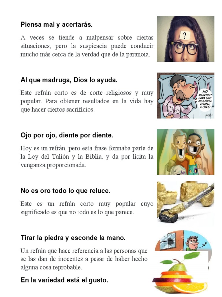 Refranes Con Imagens | PDF
