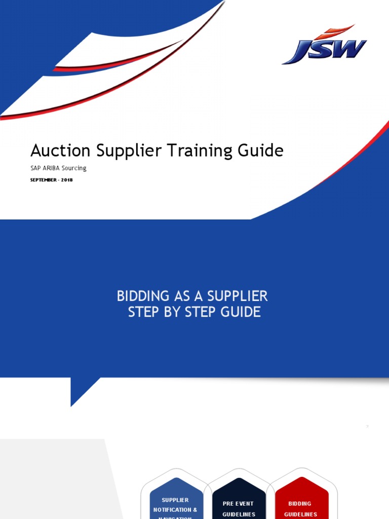 JSW Supplier Auction Training Guide | PDF | Auction | Computing