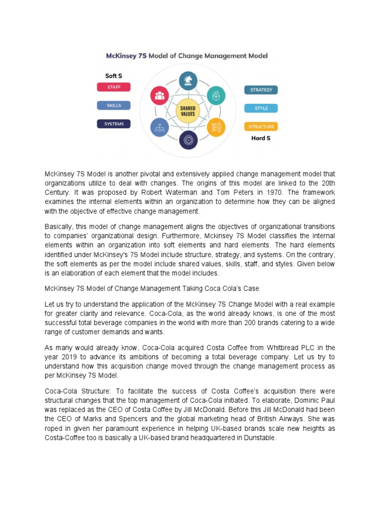 Coca Cola Change With Mckinsey 7S | PDF | Change Management | Leadership