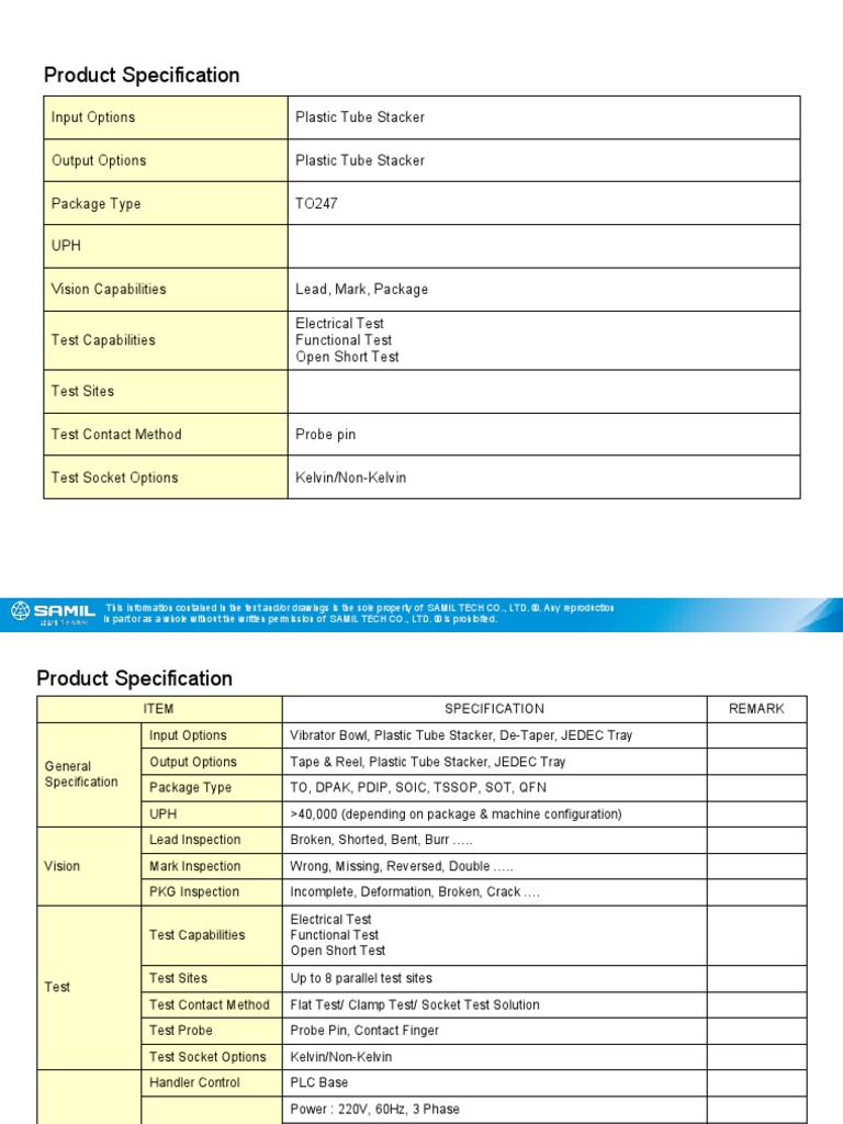 Product Specification | PDF | Equipment | Electronics