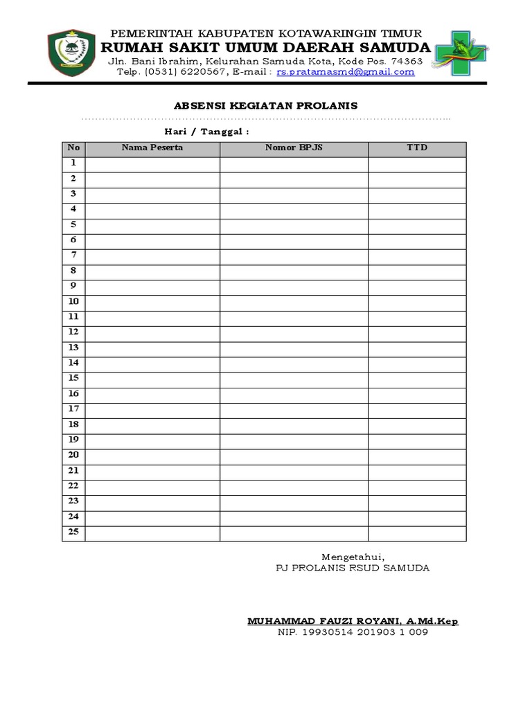 Absen Senam Prolanis | PDF