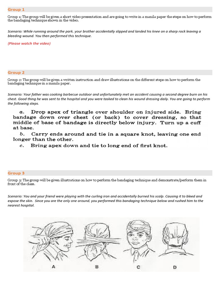 Bandage Activity | PDF